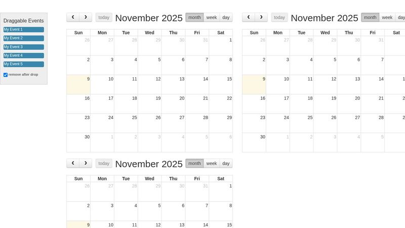 FullCalendar drag & drop events between multiple calendars