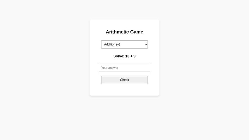 Arithmetic Game