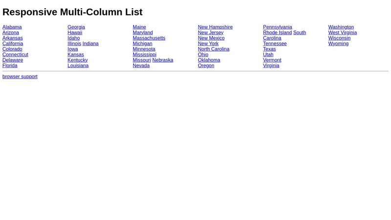 Responsive Single Multi-Column List - a11y