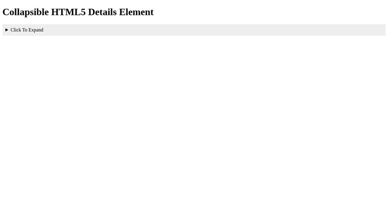 Collapsible HTML5 Details Element