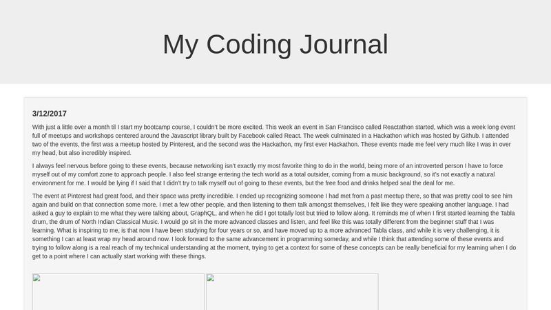 Coding journal