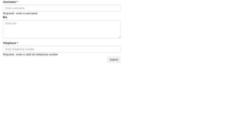 Form with Validation - on-submit