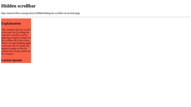 Scrollbar show and hide CSS only