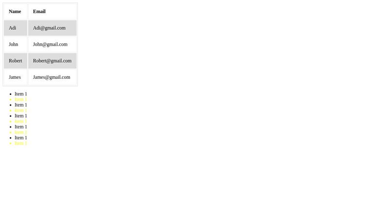 CSS Examples - odd even color