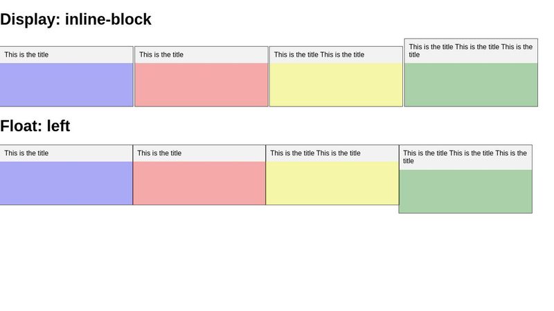 Display inline block vs. float