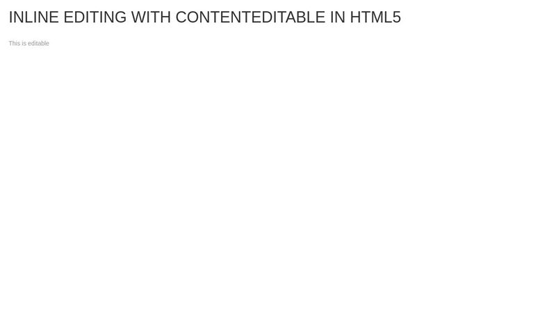 Content Editable HTML5 Demo