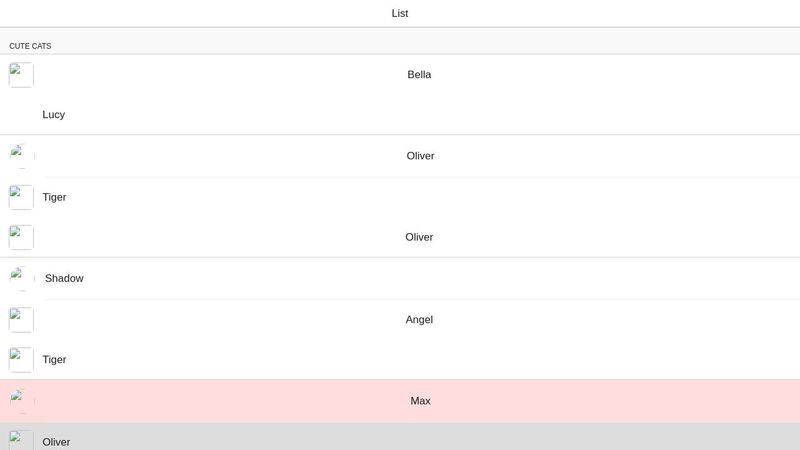 React List item modifiers, background, center