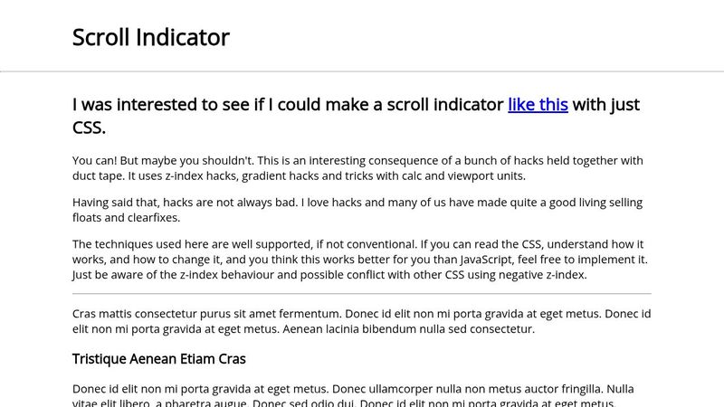 CSS scroll indicator