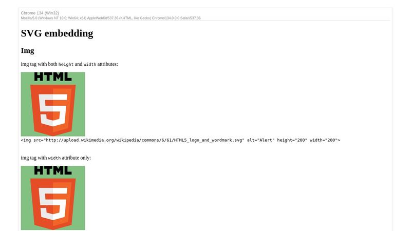 SVG embedding methods