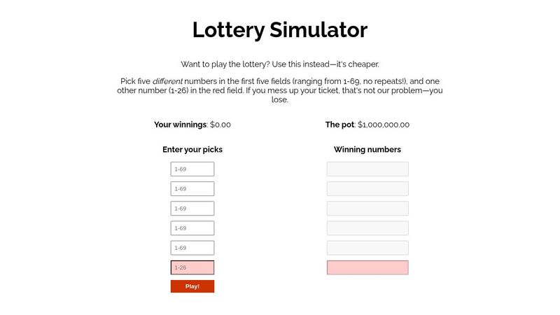 Lottery Simulator with AngularJS