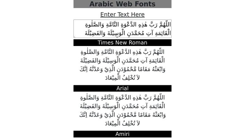 Arabic Web Fonts