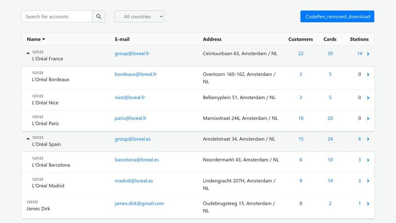 Nested Table Experiment
