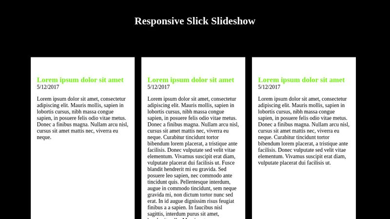 Responsive slick slider