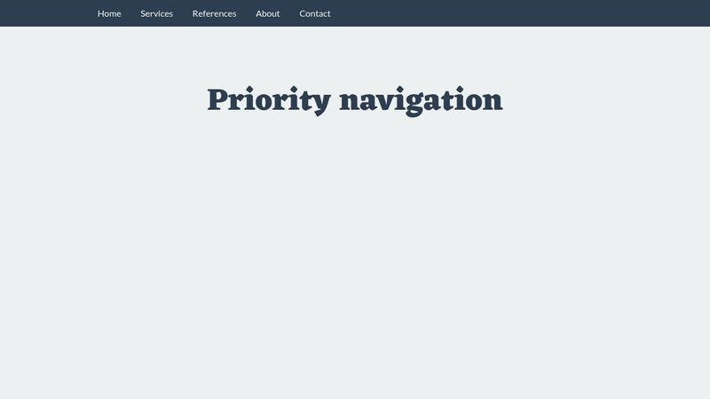Priority navigation (CSS only)