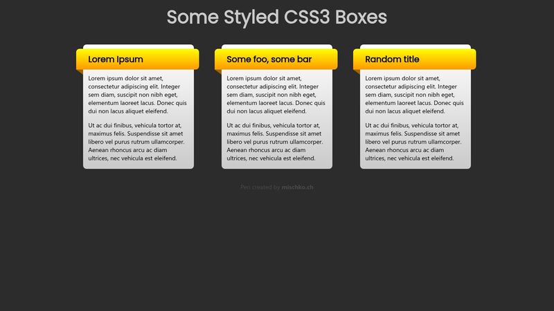 Some Styled CSS3 Boxes