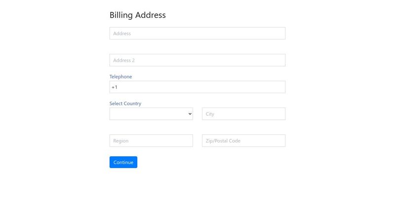 Billing Address with material style form