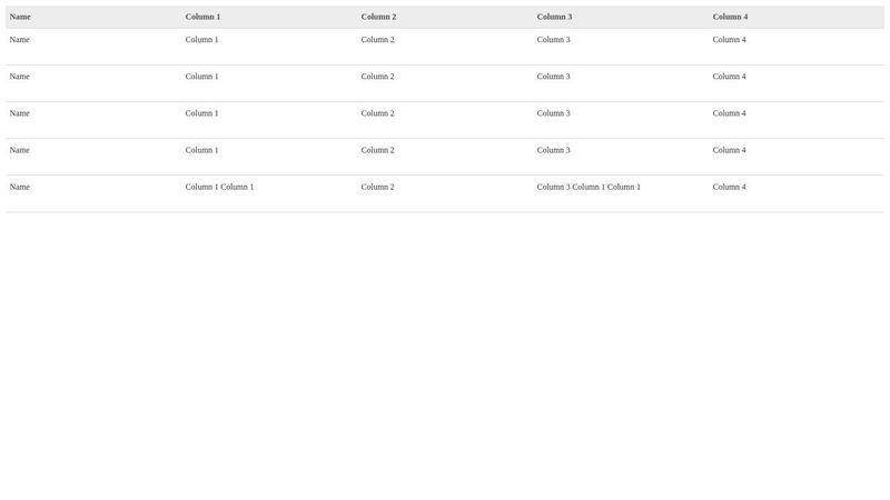 Table Layout with Flexbox