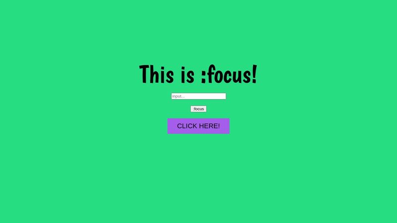 :focus - Power of CSS