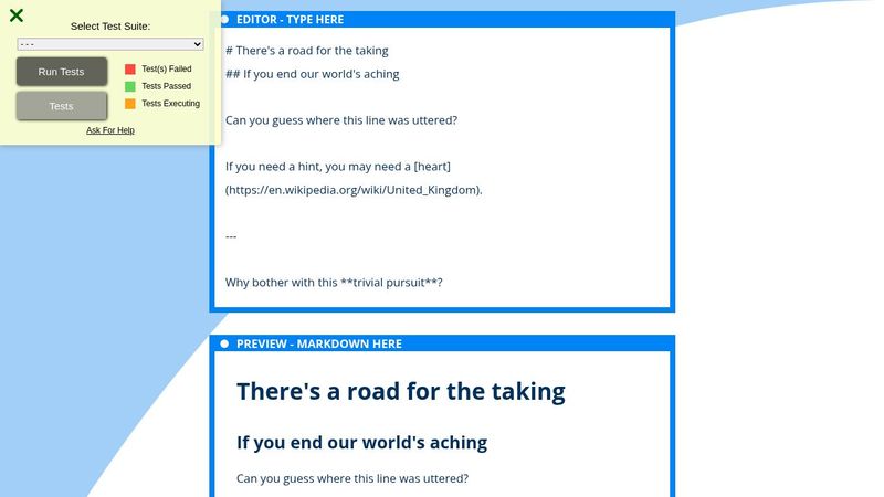 FreeCodeCamp: React Markdown Previewer