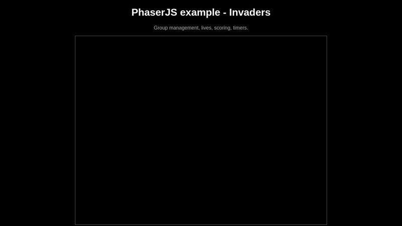 PhaserJS example - Invaders