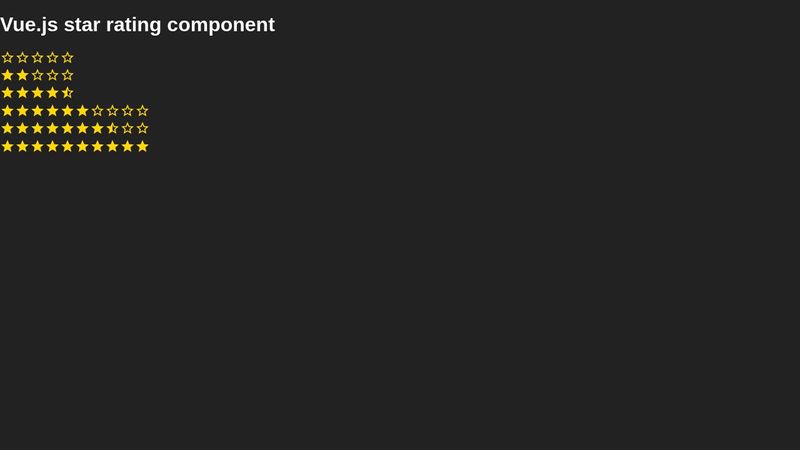 Vue.js star rating component
