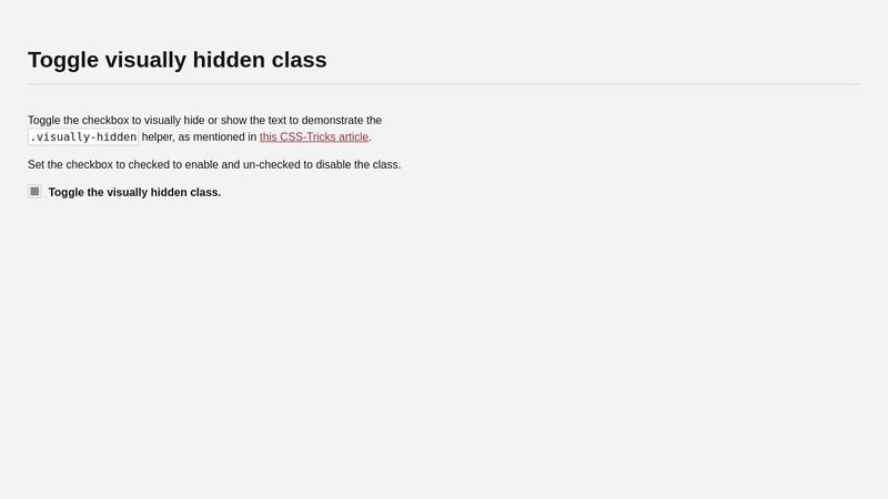 Visually Hidden Class Demo