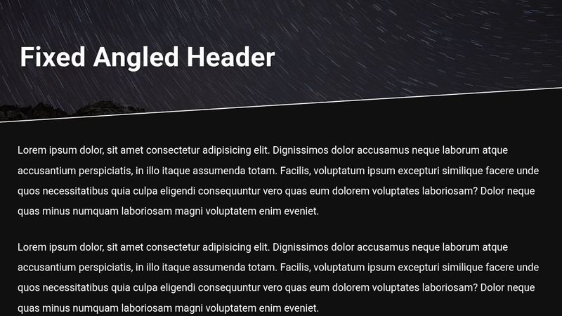 Fixed Angled Header using a CSS Pseudo-Element