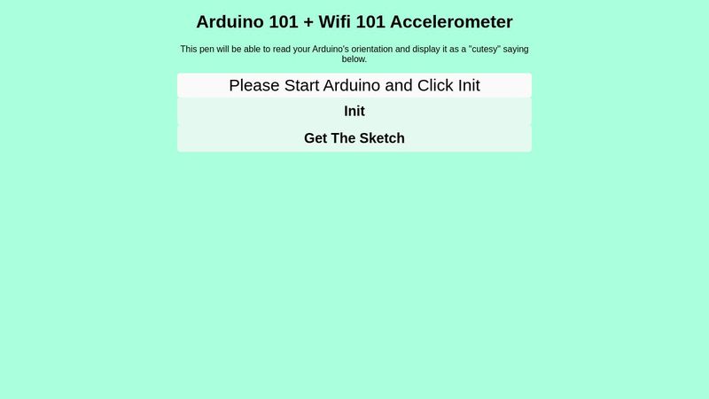 Arduino 101 + Wifi 101 Accelerometer