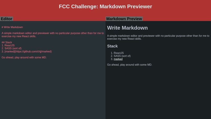 FCC Challenge: Markdown Previewer