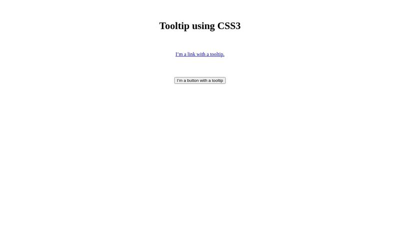 Tooltip using CSS3
