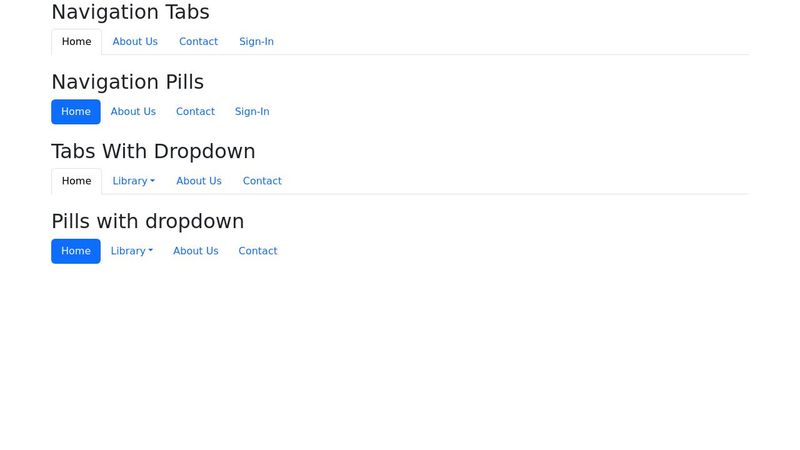 Bootstrap Nav Tabs and Nav Pills