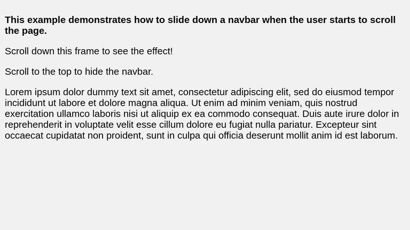 Slide Down a NavBar on Scroll