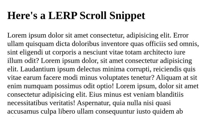 LERP scrolling snippet