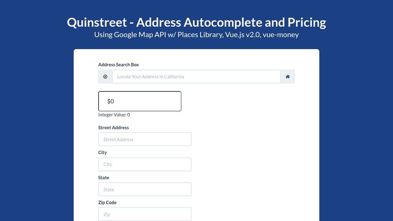 Vue Address AutoComplete