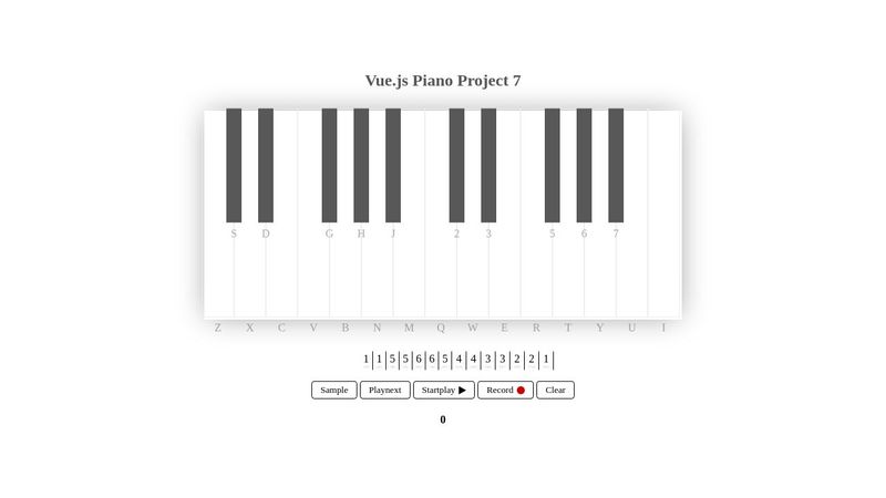 Piano builded by Vue.js