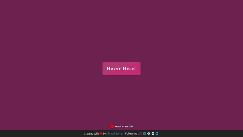 Creative Button Animation Effects | Only Using HTML & CSS