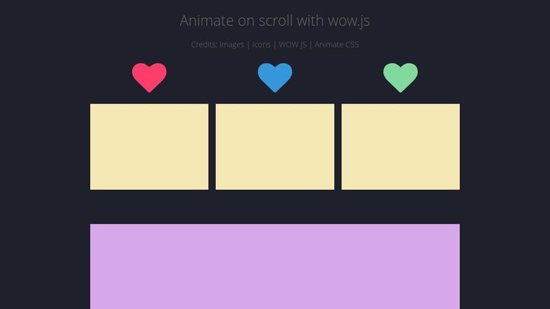 Animate on scroll with wow.js