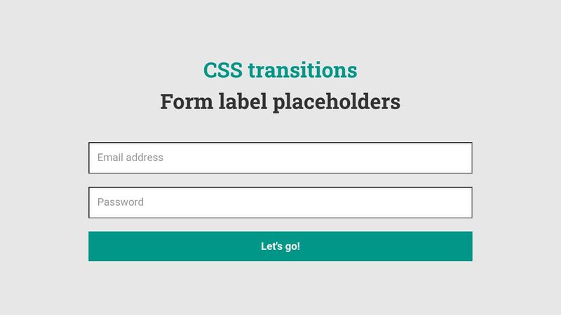 CSS transitions - Form label placeholders