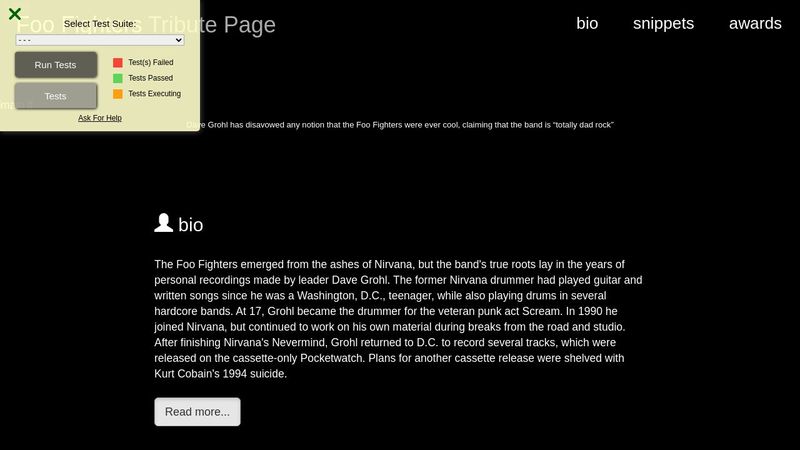 freeCodeCamp Tribute Page Project