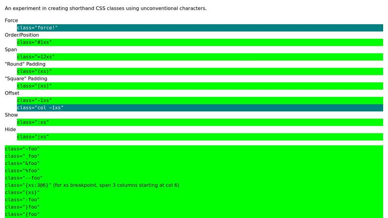 [Experiment] Unconventional CSS Class Names