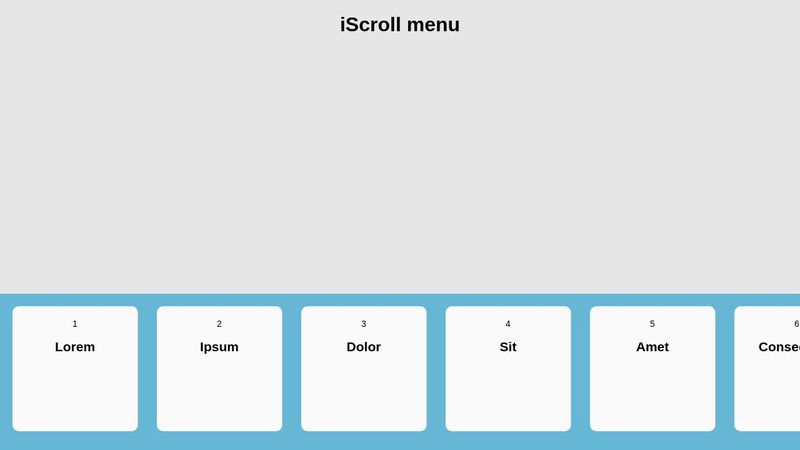 iScroll game menu
