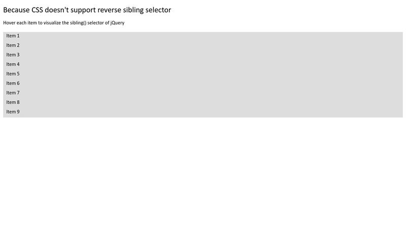 Testing jQuery siblings()