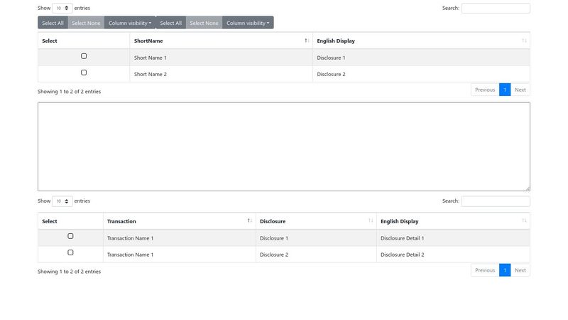 HTML Table Multi Select & Deselect Array