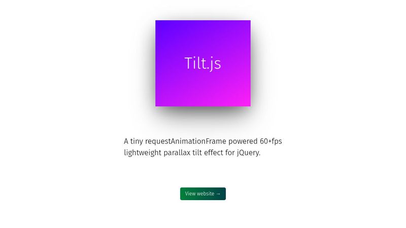 Tilt.js, parallax tilt effect for jQuery