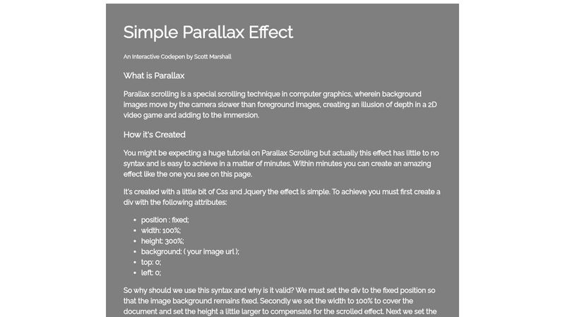 SIMPLE PARALLAX EFFECT