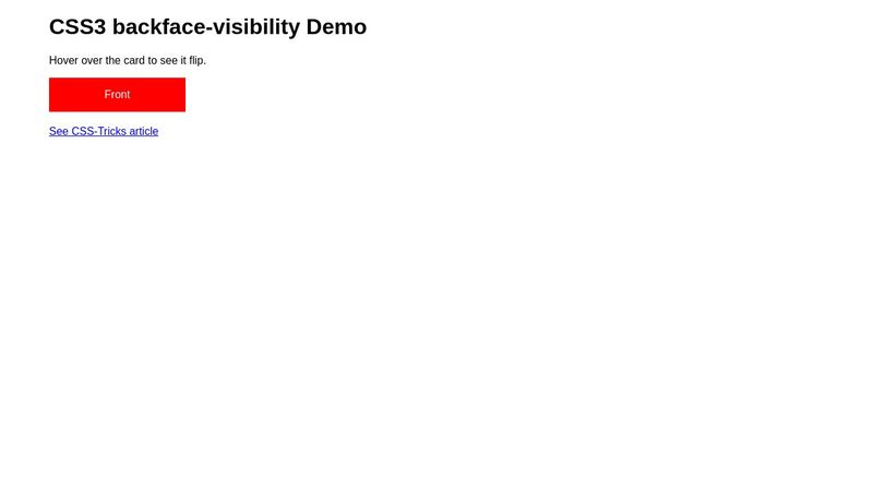 CSS3 backface-visibility Demo