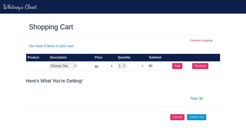 JavaScript Shopping Cart
