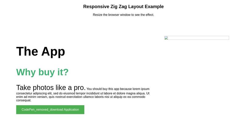 Responsive Zig Zag Layout