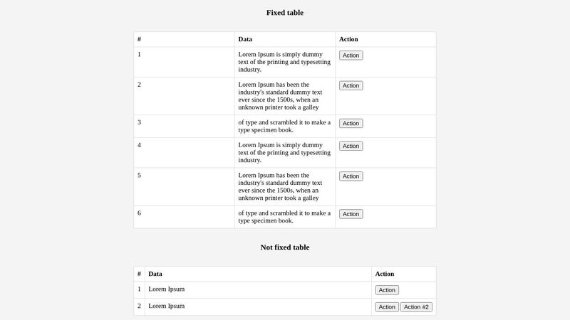 html table layout