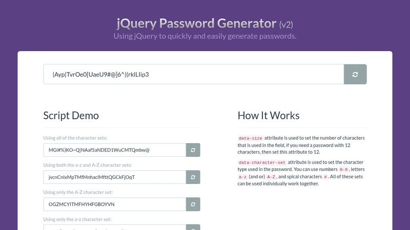 jQuery Password Generator
